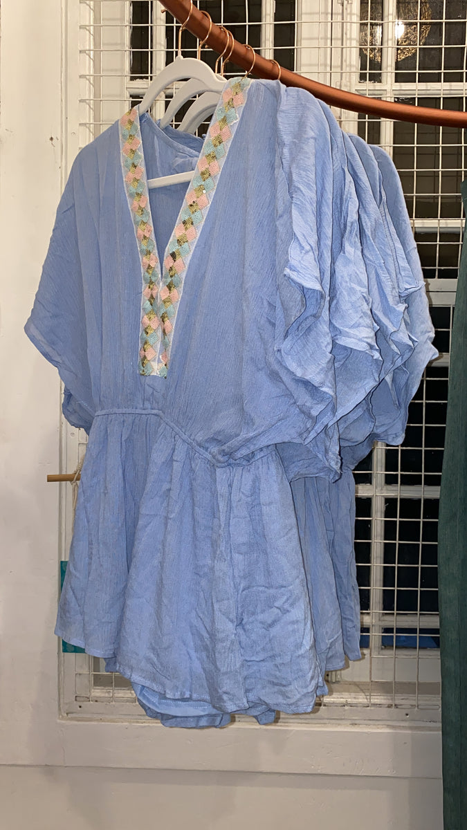 CAPSULE - Sky Blue Sequin Romper – Lagoonlab